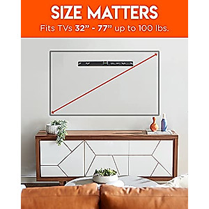 ECHOGEAR No Drill TV Drywall Mount - Slim No Stud Design Holds TVs Up to 100lbs with Nails - Easy Install with No Drilling Required