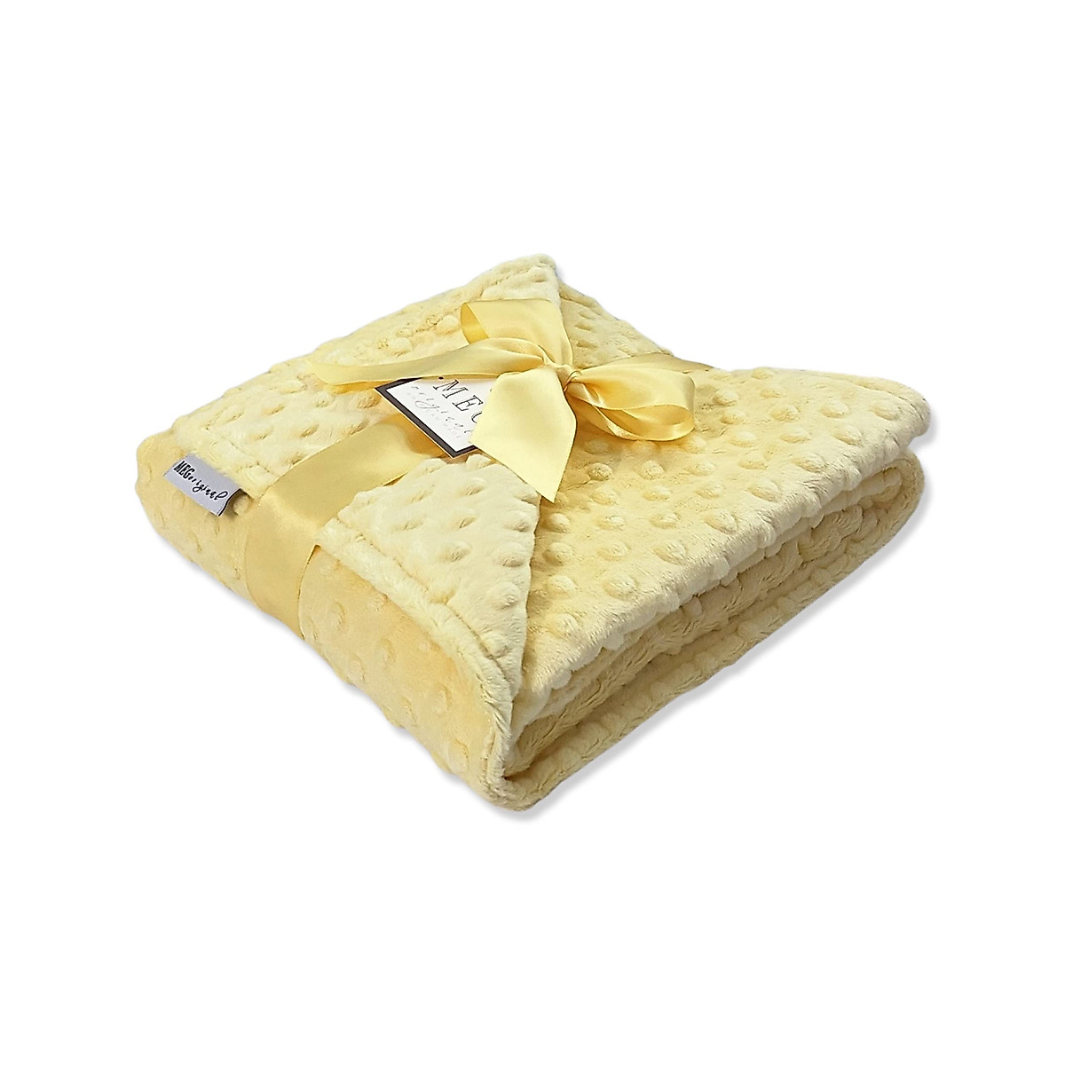 MEG ORIGINAL Soft Yellow Minky Dot Baby Blanket 357