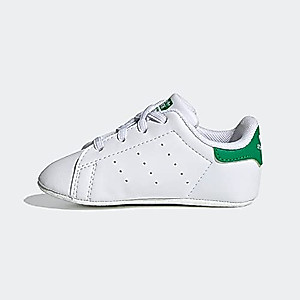 adidas Originals unisex baby Stan Smith Crib Sneaker, White/White/White, 3 Infant US