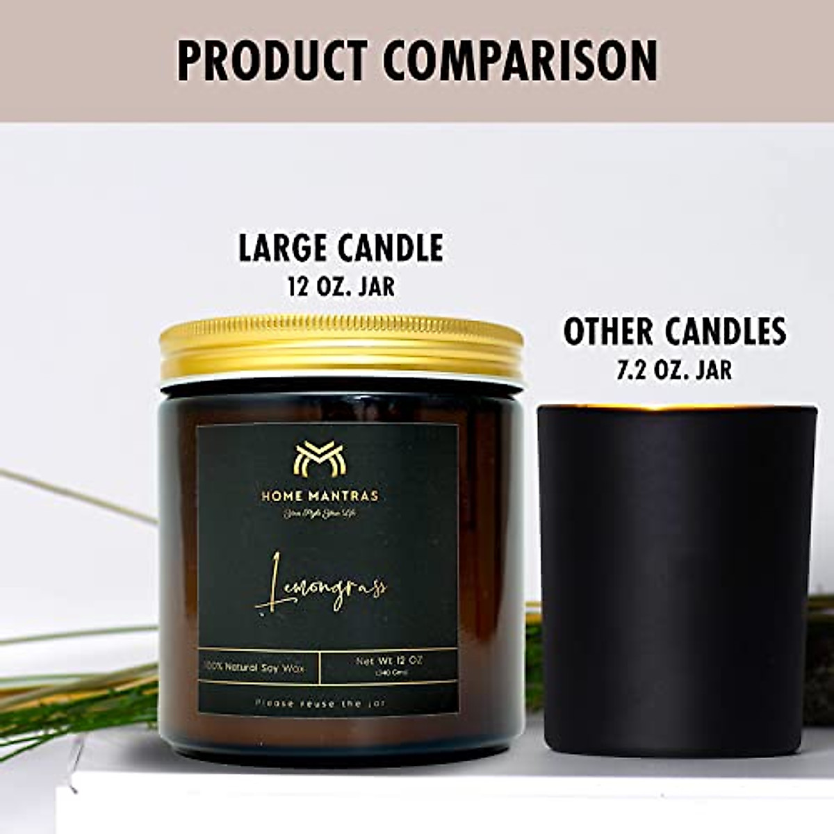 Homemantras, Soy Candles for Home Scented, Candle Gifts for Women, Fall Candles, Non Toxic Organic Scented Candles, 12 Oz, Large Jar Candle, Candles for Men, Lavender Candle