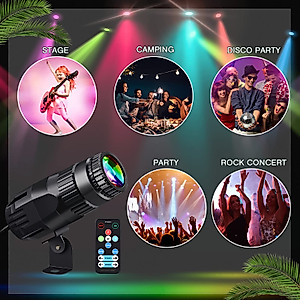 Tarpop 3 Pcs Disco Spotlights with 3 Remote Bright Mirror Pinspot Light 15W RGBW LED Beam Stage Light 4 in 1 Stage Lighting for DJ Dance Party (Black)
