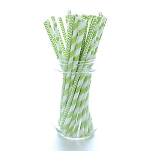 St. Patrick’s Day Straws (25 pack), Green Drinking Straws, Saint Pattys Day Leprechaun Party Supplies Straws - March Irish Clover Shamrock Spring