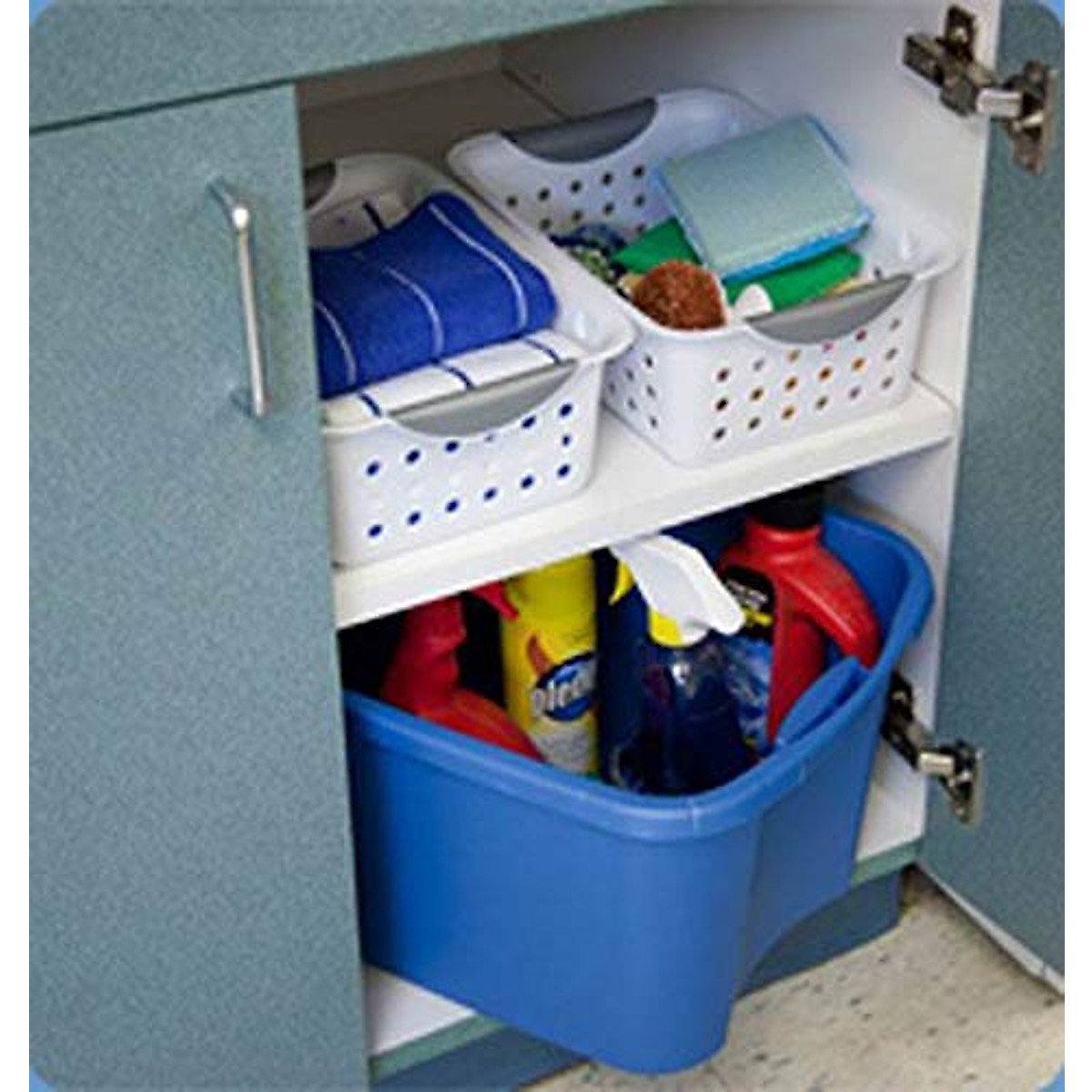 Sterilite 16228012 Small Ultra Plastic Storage Organizer Basket, White (24 Pack)