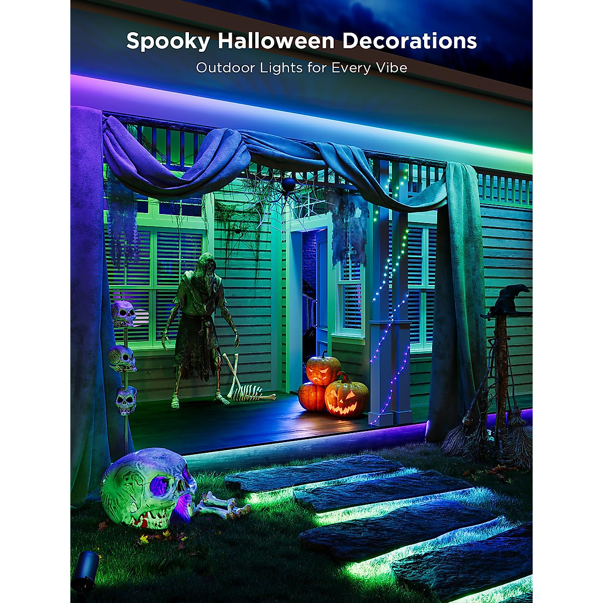 Govee Outdoor LED Strip Lights 98.4ft Bundle Outdoor Neon Rope Lights, 64+ Scenes, Music Sync, Flexible LED Rope Lights for Yard Garden Patio, Compatible with Alexa, Google Assistant