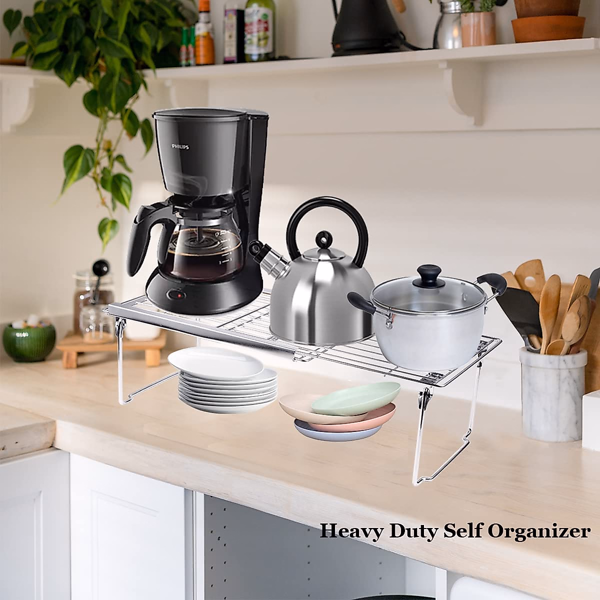 Expandable Chest Freezer Organizer Bin Deep Freezer Wire Basket Storage, Adjustable Freezer Shelf Cabinet Shelf Organizer 16.7"-24.8"