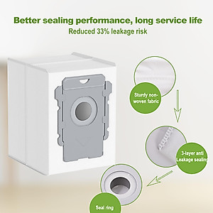 MERUYOO 12 Pack Vacuum Bags, Effective Dust Filtration, Compatible with iRobot Roomba i & s & j Series, Replacement for i3+, i4+, i6+, i7, i7+(7550) j7, j7+i8+, s9+ Automatic Dirt Disposal Bags