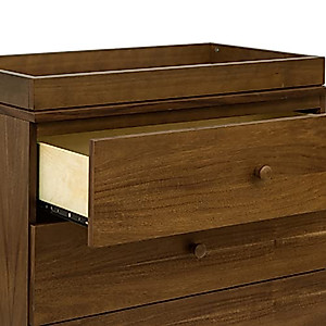 Babyletto Gelato 3-Drawer Changer Dresser with Removable Changing Tray in Natural Walnut and Brushed Gold Feet, Greenguard Gold Certified