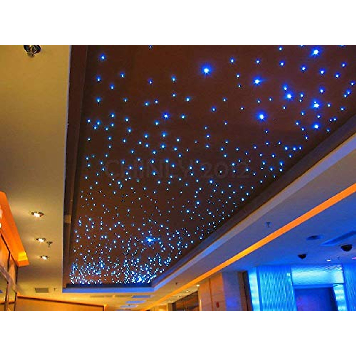 CHINLY 16W Twinkle 550pcs 13.1ft 0.03in RGBW Bluetooth APP/Remote LED Fiber Optic Star Ceiling Lights Kit +Adapter+Cigarette Lighter for Car/Home Theater