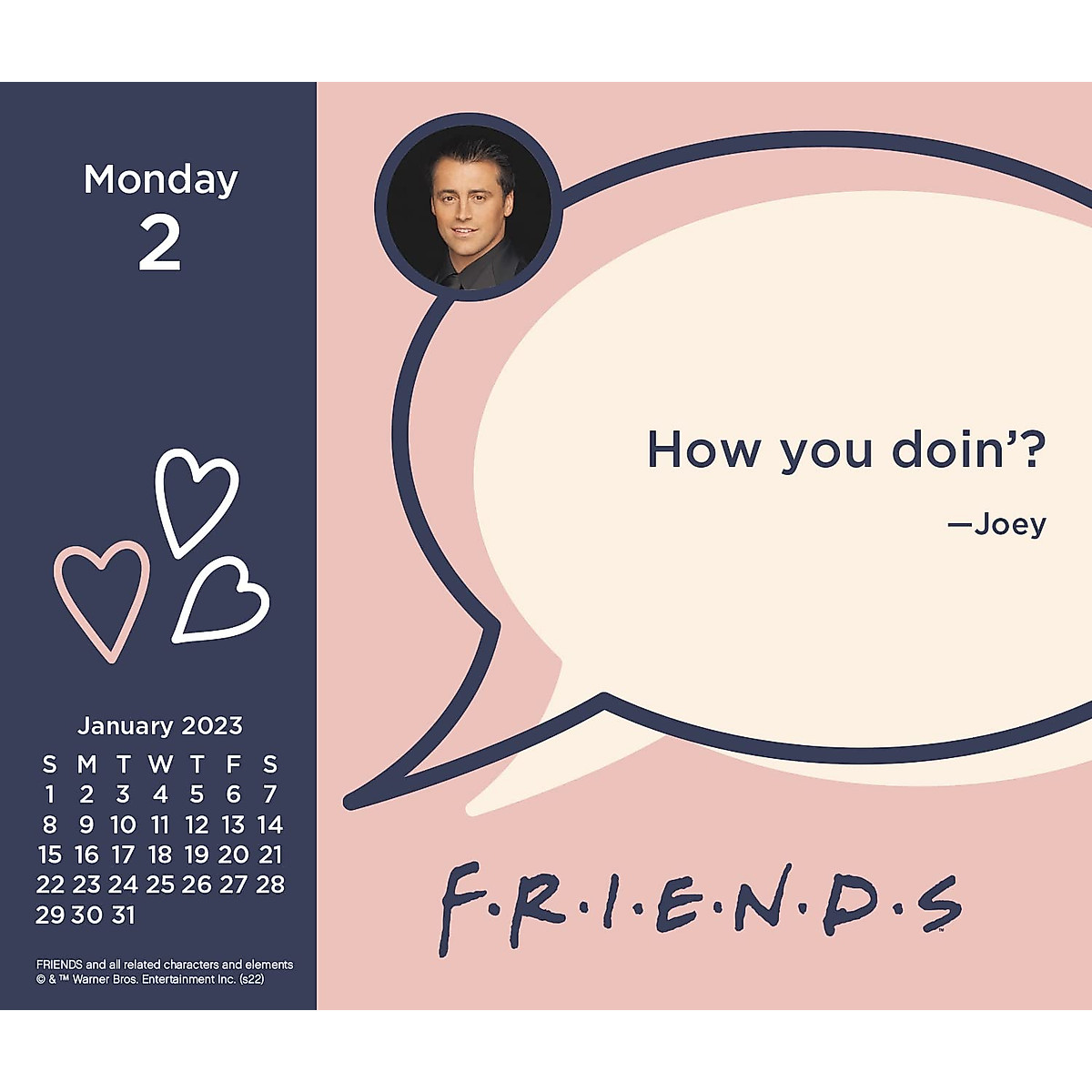 2023 Friends Day-at-a-Time Box Calendar