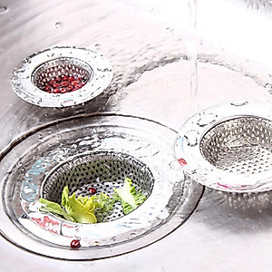 3Pcs Kitchen Sink Drain Strainer,Sink Filter Strainer,Stainless Steel Bathtub Plug,Sink Strainer mesh Drain Strainer,Plug Bathtub Stopper for Kitchen Bathroom