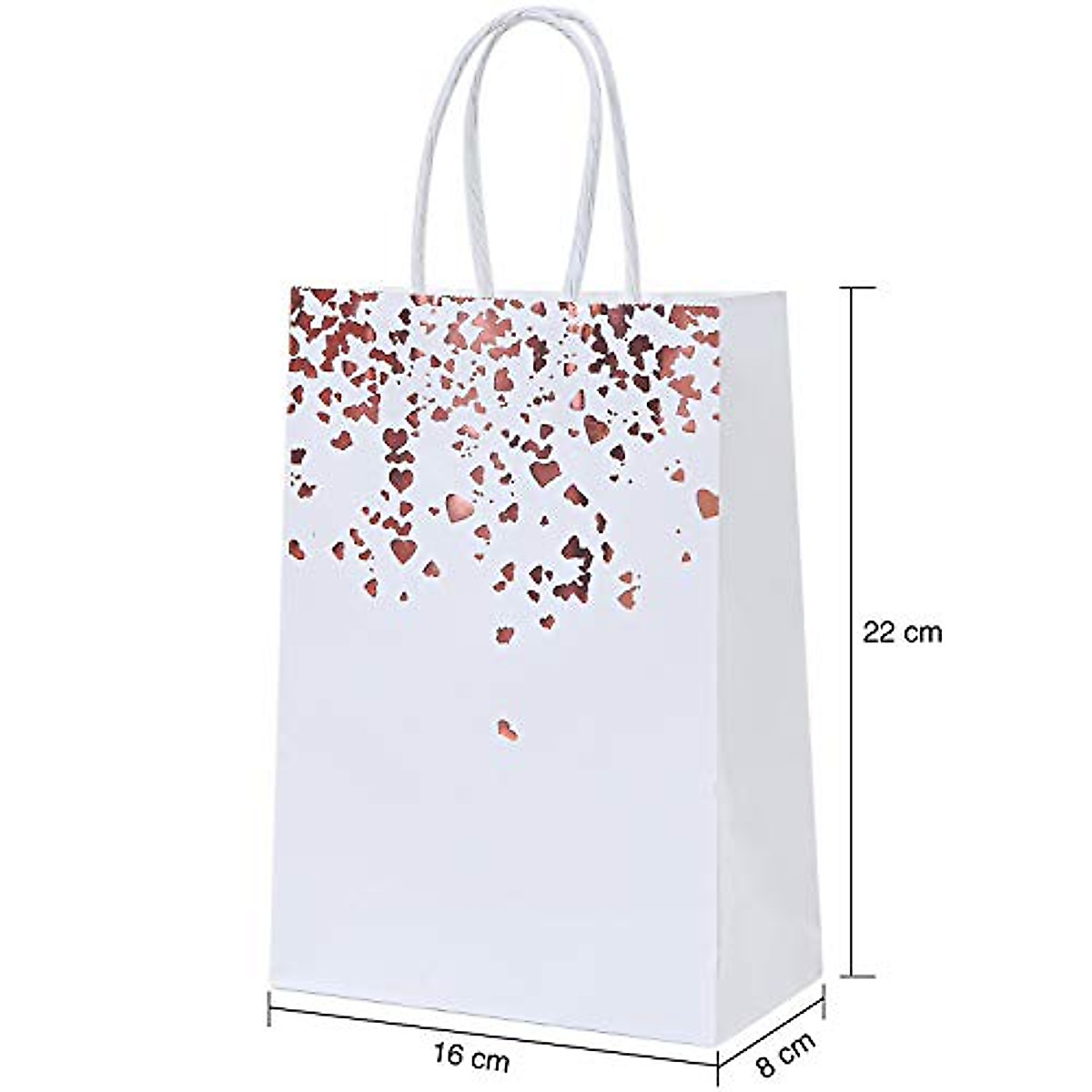 Cooraby 18 Pieces Paper Bags Bronzing Kraft Bag Hen Party Bags Bride Gift Birthday Bag with Handle for Wedding Parties Keepsake Night Celebrations (Color C)