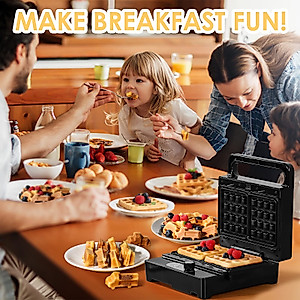 Car Mini Waffle Maker Waffle Iron for Kids 8 Different Cars Shaped Waffles in Minutes, with Timer Knob 2 IN 1 Electric Non-Stick Breakfast Pancake Maker with Removable Plates, Fun Gift for Kids Family