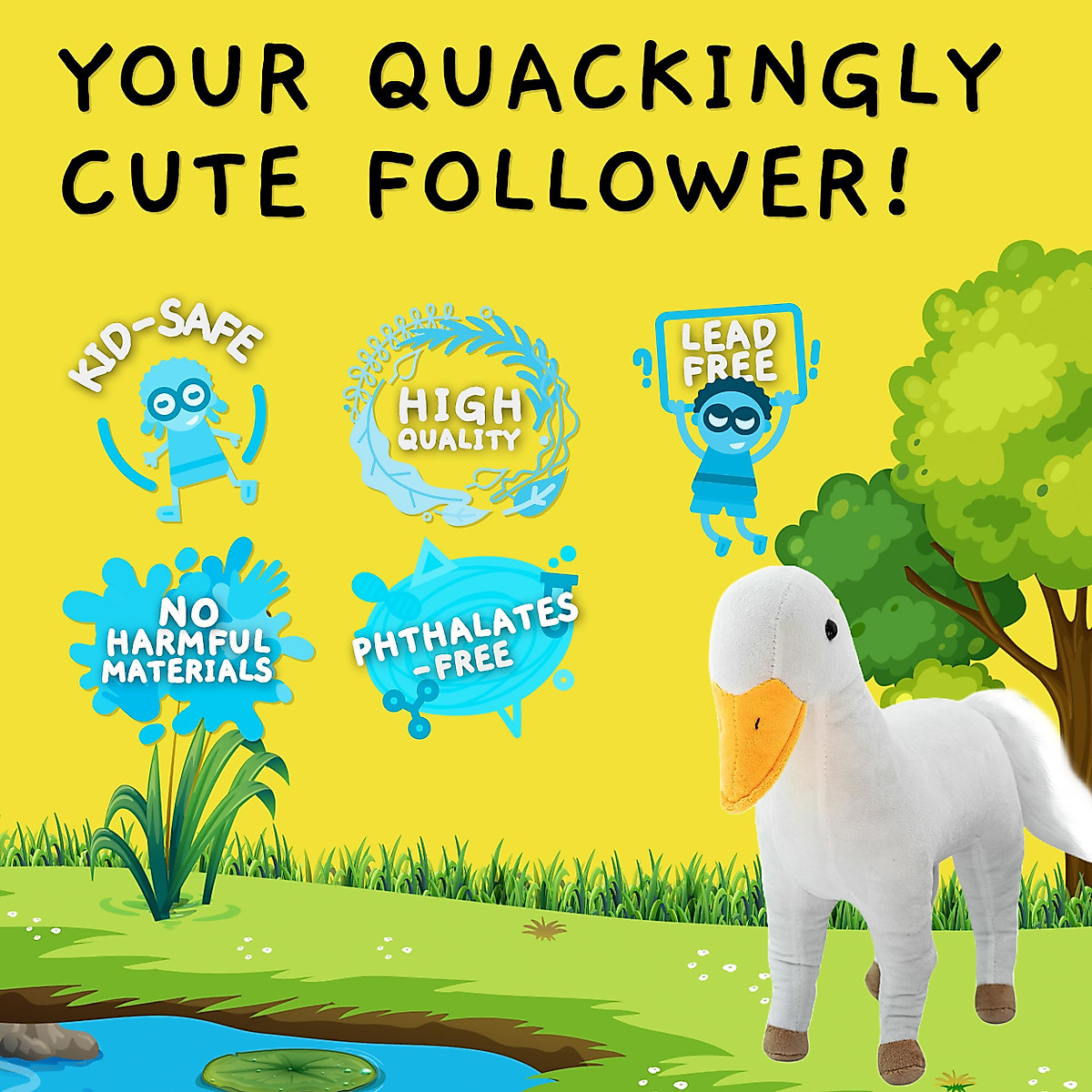 Randimals Plush Toy Stuffed Animal Mix - Horse & Duck Hybrid Stuffed Animals for Girls & Boys - Huggable & Soft Animal Characters Cute Plushies - Unique Toys for Discovery & Adventure