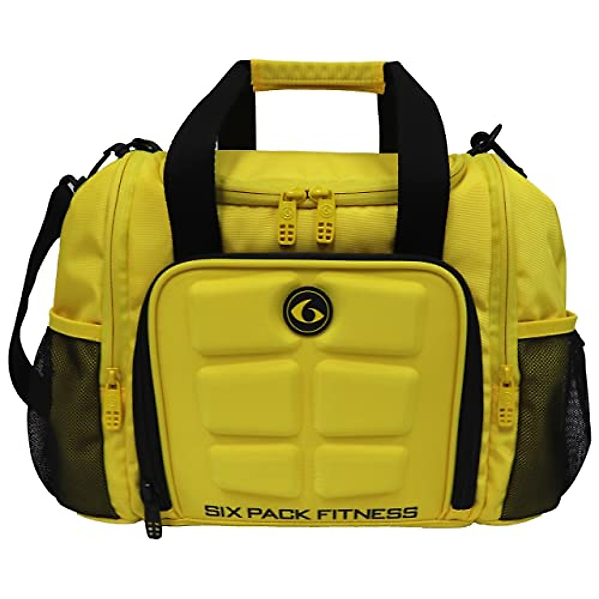 6 Pack Bags Innovator Mini Meal Prep Lunch Bag with 4 BPA-Free, Reusable, Microwavable, Freezer Safe, Portion-Controlled Containers, Pill Organizer, Lunch Box with Storage Pockets - (Yellow/Black)