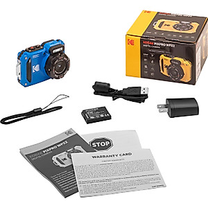 Kodak PIXPRO WPZ2 Digital Camera + Black Point & Shoot Case + 32GB microSDHC Card (Blue)