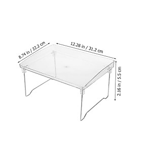 CAXUSD Foldable Storage Rack Shelf for Desk Desktop Shelf Kitchen Counter Rack Foldable Shelves Kitchen Storage Rack Cabinet Storage -Saving Shelf Makeup Rack Storage Stand White Plastic