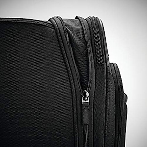 Samsonite Pro Travel Softside Expandable Luggage with Spinner Wheels, Black, Checked-Medium 25-Inch