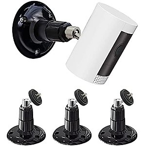BFYTN 3 Pack Wall Mount Compatible with Ring Stick Up Cam Wired/Battery and Ring Indoor Cam HD Security Camera,360 Degree Adjustable Mounting Bracket (Black)