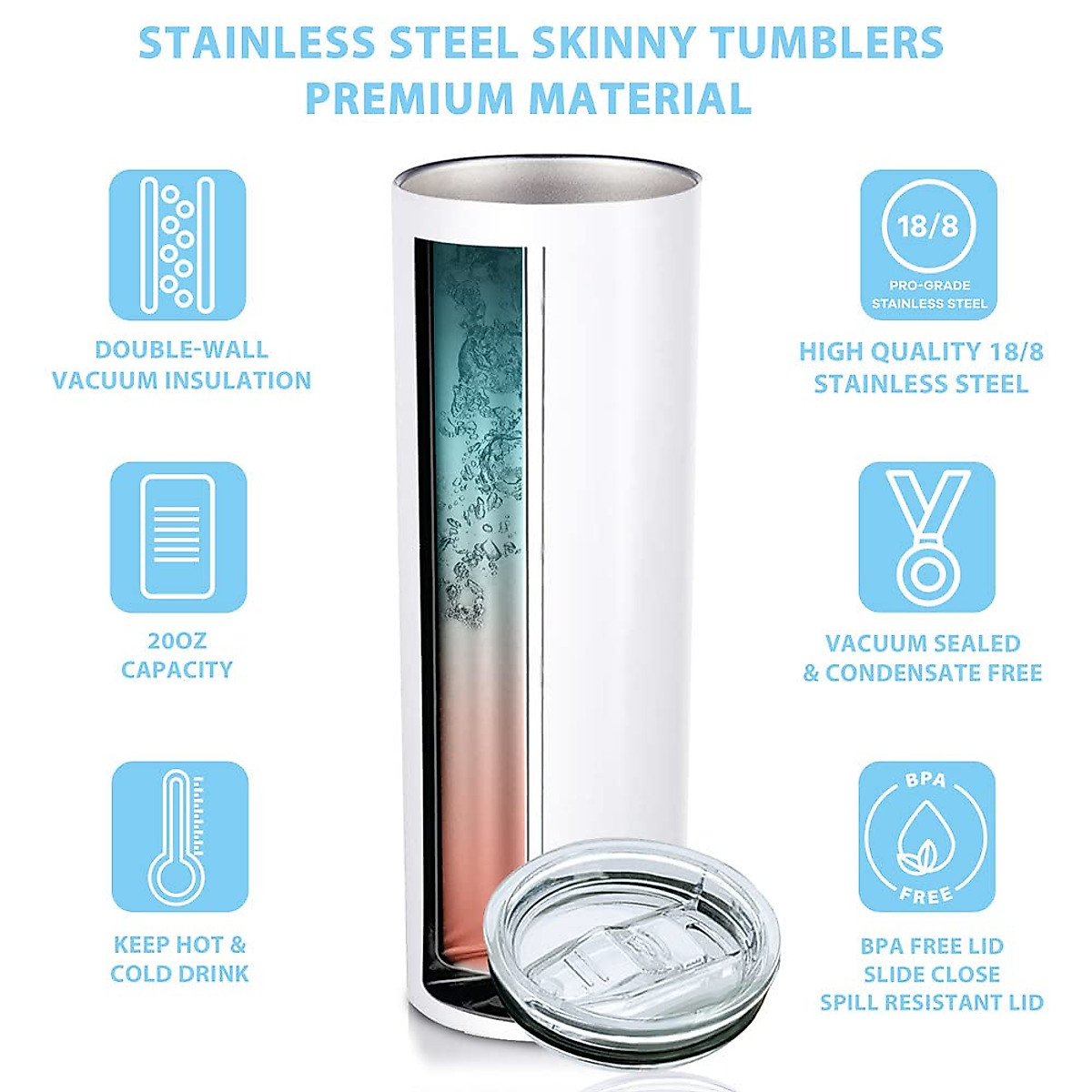 21st Birthday Gifts For Her 21st Birthday Decorations For Her 20 OZ White Skinny Wine Tumbler Turn 21 Travel Cup With Lid Straw Happy 21 Year Old Bday Presents For 2003 Born Women Girls Female