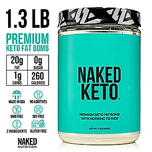Naked Keto - Premium Keto Fat Bomb Powder - Unflavored - Only Two Ingredients – Gluten-Free, Soy Free Keto Supplement with no GMOs and No Artificial Sweeteners – 1.3 LB