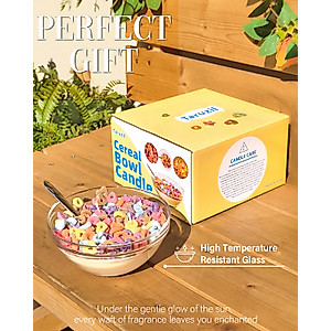 Taruzil Cereal Candle Bowl, Vanilla Candles Gifts for Women, Scented Candles Unique Gifts for Women Girl Friend Soy Wax Candles for Home Scented for Christmas, Birthday, Halloween,Valentine's Day