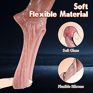 Adult Sex Toys 2.6'' Penis Sleeve - Sex Toys for Men Realistic Cock Ring Extender, Mens Sex Toys Silicone Cock Sleeve for Erection Extension Enlargement, Male Sex Toys Penis Enlarger, Sex Toys Men