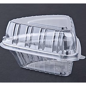 Mr. Miracle Plastic Clear Hinged Cake Slice Container - Versatile Cheesecake Wedge and Pie Slice To-Go Container, Sturdy and Easy to Use, Ensures Secure and Fresh Food Storage [25 count]
