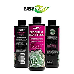 Easy Peasy Succulent and Cactus Plant Food, Specific Blend of Nutrients for Potted Cacti, Jade, Aloe Vera and All Other Live Succulent Plants
