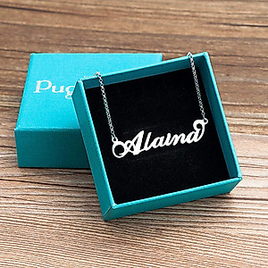 CLY Jewelry 925 Sterling Silver Rose Gold Plated Katie Necklace Custom Made with Customized Cursive Script Personalized Name Gift for Mothers Day