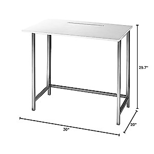 Urban Lifestyle No Tools Assembly Folding Desk with Tablet Slot, White