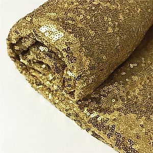 Trlyc 70x120 Rectanglular Gold Wedding Sequin Table Cloth Seamless Sequin Tablecloth for Wedding