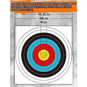 THREE ARCHERS 30pcs Archery Targets for Backyard Standard Archery Target 40cm 10 Ring Bow and Arrow Target for Hunting & Shooting Archery Accessories for Target Practice (30pcs Archery Targets)