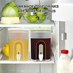 Urcreeds Cold Brew Iced Coffee Maker with Stainless Steel Mesh Filter and Leak-proof Faucet,3/4 Gallon Drink Dispenser with Fruit Infuser for Fridge, Beverage Dispenser With Spigot for Parties(Green)