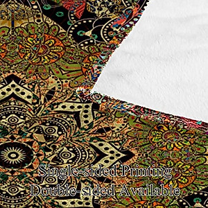 Throw Blanket Lightweight Microfiber Fleece Blanket,Paisley Floral Mandela,Soft Cozy 59.0x78.7 Bed Blankets