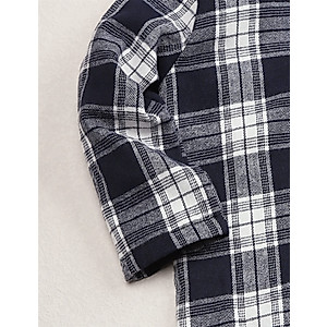 Axumity Toddler Boy Clothes Hoodie Sweatsuit Outfits Kids Flannel Plaid Shirt Top Colorblock Pants Set for Fall Winter Spring(3-4t)