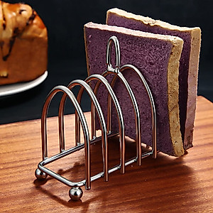 Lodokdre Toast Bread Rack Holder 6 Stainless Steel Toast Rack with Ball Feet and Loop Carry Handle