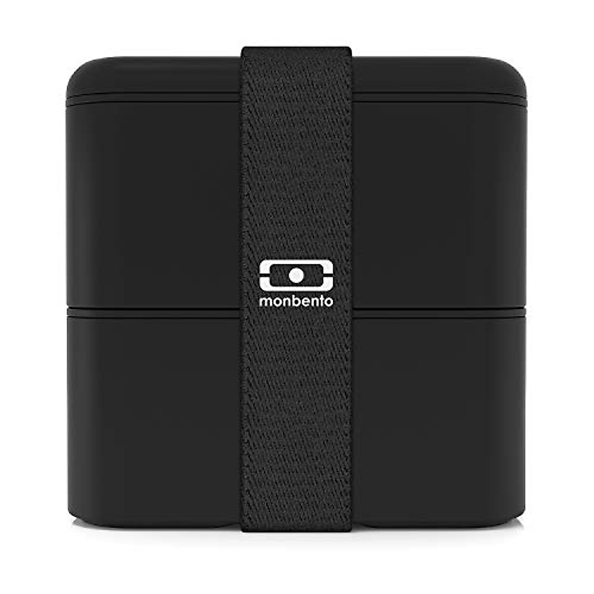 monbento - Large Bento Box MB Square Onyx with Compartments - Leakproof Lunch Box for Work or Meal Prep - BPA Free - Food Grade Safe - Black