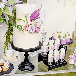 mwellewm 4 Pcs Black Cake Stand Set Round Metal Halloween Cake Stands Metal Cupcake Holder black Dessert Table Display Set for Wedding Birthday Party Baby Shower Anniversaries Supplies