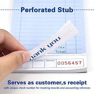 Guest Check Book, Server Note Pads and Waitress Order Pads, 50 Checks Per Book for Total 300 Guest Checks, 3.5" x 6.75" (300)