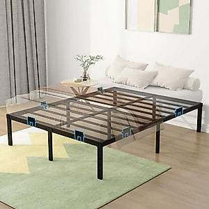 kulusion 6 Packs Mattress Slide Stopper, Non Slip Mattress Holder for Bed Frame, Adjustable Mattress Gaskets for Metal Bed Frame Easy to Assemble - Black