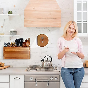 Wooden Kitchen Utensil Holder Organizer for Counter or Countertop, Large Wooden Utensil Holder for Storage Cooking and Silverware with 4 Compartment, Acacia Rustic Wood Container Extra Large