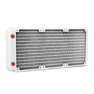 360mm Water Cooling Radiators, 12 Pipe Heat Exchanger Radiators, Copper Computer Radiators for PC CPU Computer Water Cool System, G1/4 Thread, Easy Installation, White