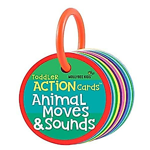 MOLLYBEE KIDS Toddler Action Cards Animal Moves and Sounds, Gifts for Ages 2+