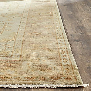 SAFAVIEH Oushak Collection Area Rug - 8' x 10', Soft Green & Rust, Hand-Knotted Traditional Oriental Wool, Ideal for High Traffic Areas in Living Room, Bedroom (OSH112A)