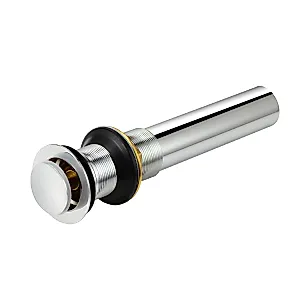 Purelux Pop up Drain Stopper for Bathroom Faucet Vanity or Vessel Sink Bathroom Drain Assembly No Overflow, Chrome Finish
