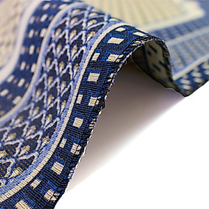 Modefa Turkish Islamic Prayer Mat Janamaz Sajjadah | Thin Woven Cotton Praying Rug Ramadan Eid Gift | Traditional Muslim Sejada for Men Women - Hira Diamond (Royal Blue)