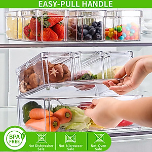 Nibiuht Fridge Organizers and Storage Set - 10 Pack Refrigerator Organizer Bins with Lids, BPA-free Stackable Fruit Container for Refrigerator, Clear Fridge Organization for Food, Vegetable