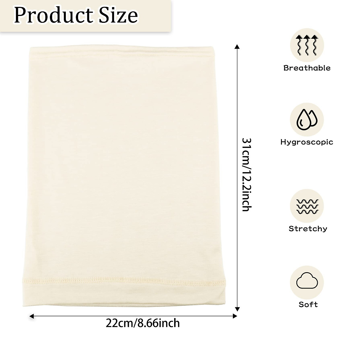 Under Hijab Hat Cap Stretch Solid Color Muslim Under Scarf Bonnet Jersey Cap Head Wrap Tube Hat Opens on 2 Ends Neck Cover