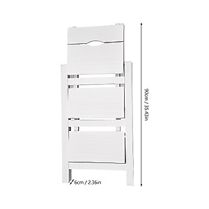 BANLICALI Chair Ladder, 3-Step Ladder Folding Step Stool Ladder Chair, White Pinewood Kitchen Step Stool Counter Chair for Kitchen, Bedroom, Living Room, Warehouse Load 100kg/ 220.46 lbs