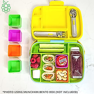 Square Silicone Lunch Box Dividers 6pcs - Bento Box Divider 2"x2"x1.5" - Silicone Cupcake Baking Cups - Bento Box Accessories Meal Prep Containers